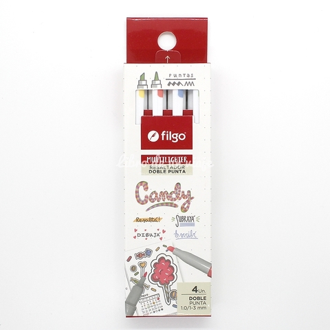 RESALTADOR FILGO MULTILIGHTER DOBLE PUNTA CANDY X4U (MTLF-E4-CDY) – ABF ...