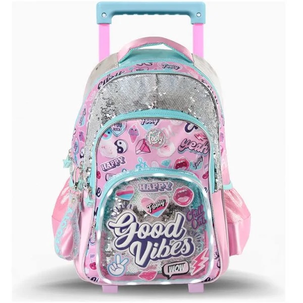 MOCHILA FOOTY GOOD VIBES C/LUZ LED 18″ C/R (F2121) – ABF LIBRERIA MAYORISTA